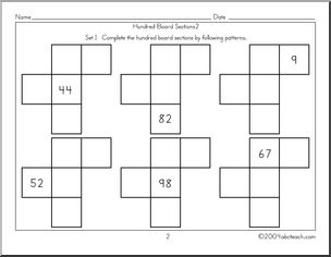 Hundred Square Board: Cross Sections 2 | Abcteach
