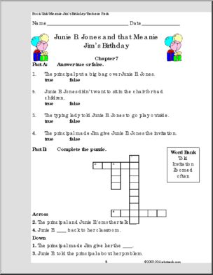 Junie B. Jones and that Meanie Jim's Birthday (primary) Book I abcteach.com