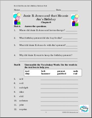 Junie B. Jones and that Meanie Jim’s Birthday (primary) Book – Abcteach