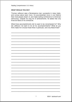 Biography: U. S. President Thomas Jefferson (upper elem/middle school ...