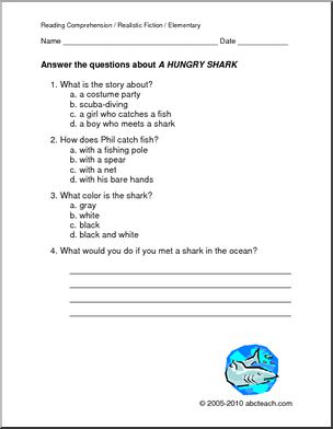 Fiction: A Hungry Shark (elem) | Abcteach