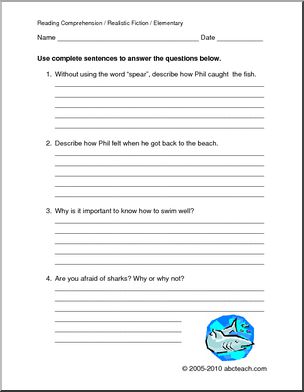 Fiction: A Hungry Shark (elem) | Abcteach
