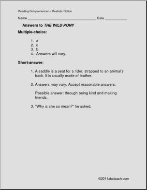 Fiction: The Wild Pony (primary) – Abcteach