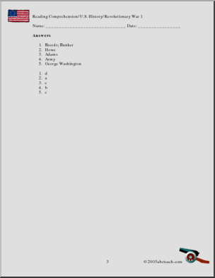 Comprehension: Revolutionary War 1 — Bunker Hill Bravery – Abcteach