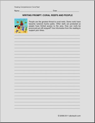 Comprehension: Coral Reefs and People (upper elem/middle) | Abcteach