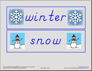 Word Wall: Winter Theme Words (DN-Style Font) – Abcteach