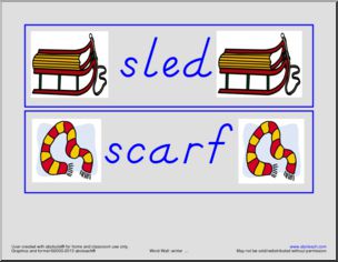 Word Wall: Winter Theme Words (DN-Style Font) – Abcteach