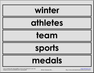 Word Wall: Olympics: Sports (primary) – Abcteach