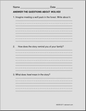 Comprehension: Wolves (primary/elem) | Abcteach