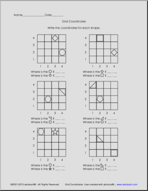 Grid Coordinates 1 - Shapes 4x4 Math
