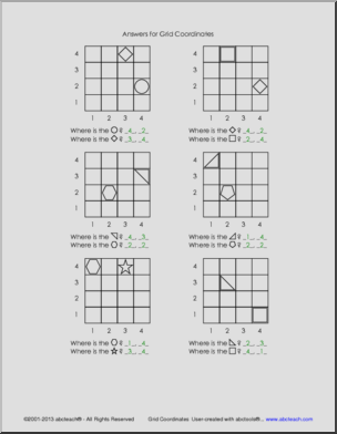 Grid Coordinates 1 - Shapes 4x4 Math
