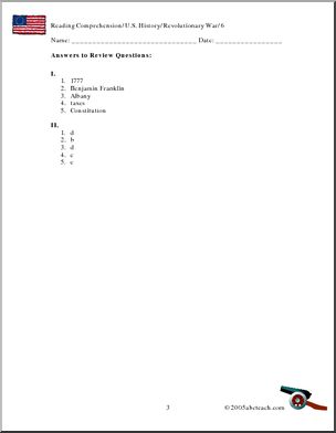Comprehension: Revolutionary War 6 — Leading up to the Articles of ...