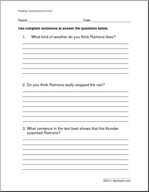 Fiction: Rain, Rain, Go Away (elem) – Abcteach