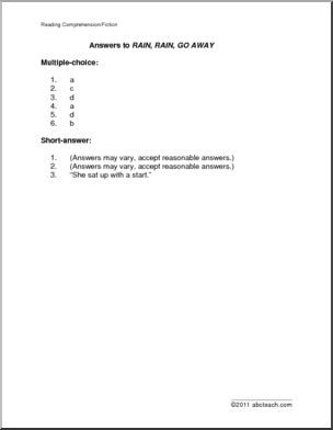 Fiction: Rain, Rain, Go Away (elem) – Abcteach