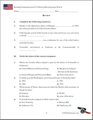 Comprehension: Revolutionary War 8 — Washington Tricks Cornwallis ...