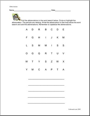 Abbreviations 1 Learning Center I abcteach.com