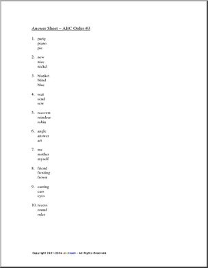 ABC Order - 3rd letter - Part 3 of 5 I abcteach.com
