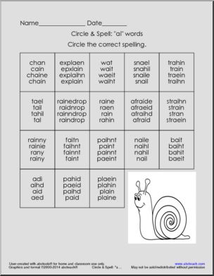 Spelling List: ‘ai’ words (upper elem) – Abcteach
