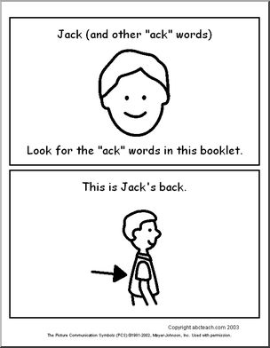 "ack" words (version 1) Word Family Booklet I abcteach.com