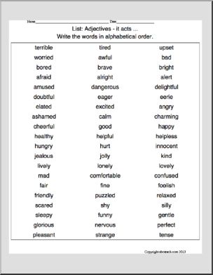 Worksheets: Adjectives (primary) – Abcteach
