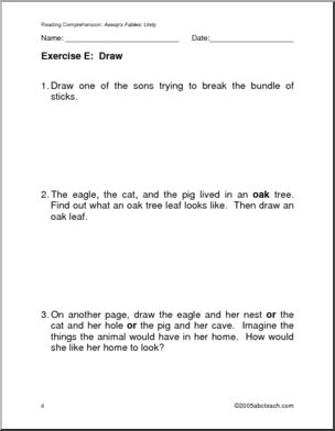 Fables: Aesop and Unity (primary) – Abcteach