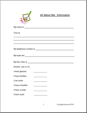 All About Me! Writing Prompts I abcteach.com