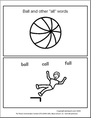 "all" words (version 1) Word Family Booklet I abcteach.com