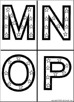 Alphabet Letter Patterns: Stars (b/w) | Abcteach