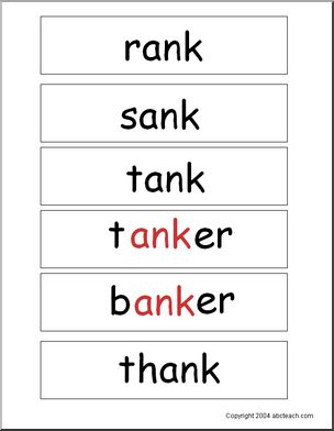 "ank" words' Word Wall I abcteach.com