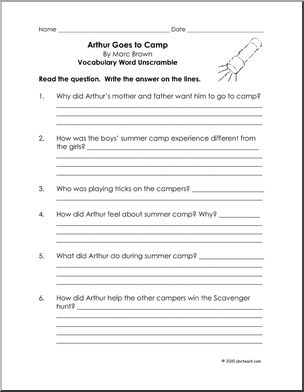 Arthur Goes to Camp (elem) Book I abcteach.com