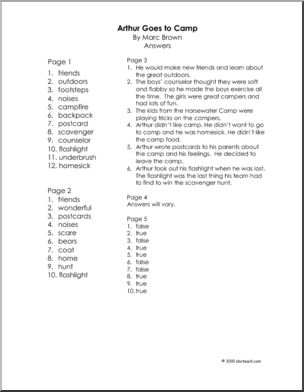 Arthur Goes to Camp (elem) Book I abcteach.com