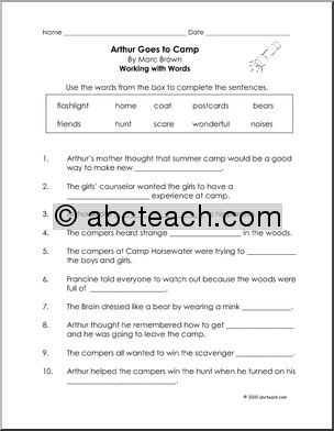 Arthur Goes to Camp (elem) Book I abcteach.com