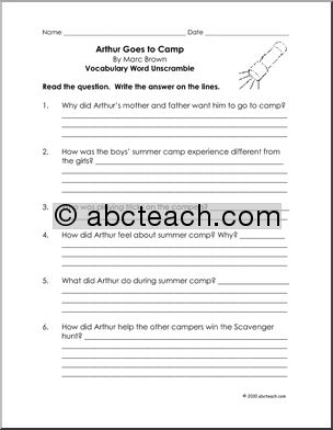 Arthur Goes to Camp (elem) Book I abcteach.com