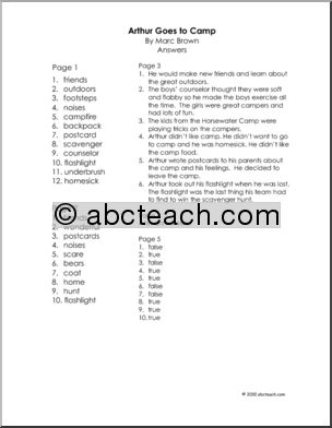 Arthur Goes to Camp (elem) Book I abcteach.com