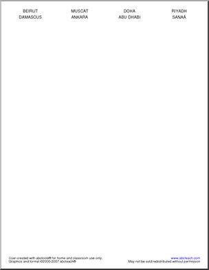 Word Search: Asia - Capitals | Abcteach