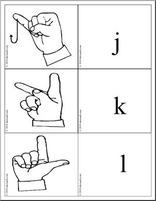 Teaching Extras: Flashcard: American Sign Language: Matching Symbols ...