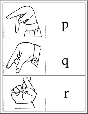 Teaching Extras: Flashcard: American Sign Language: Matching Symbols ...