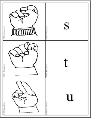 Teaching Extras: Flashcard: American Sign Language: Matching Symbols ...
