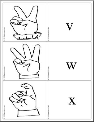 Teaching Extras: Flashcard: American Sign Language: Matching Symbols ...