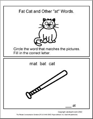 "at" words (version 2) Word Family Booklet I abcteach.com