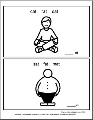 "at" words (version 2) Word Family Booklet I abcteach.com