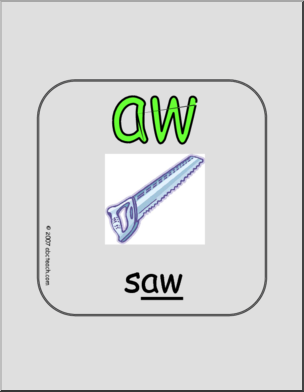 Word Family - AW Sign I abcteach.com