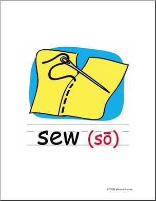 Clip Art: Basic Words: Sew Color (poster) I abcteach.com