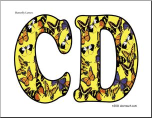 Bulletin Board: Butterfly Theme Letters A-Z (color) | Abcteach