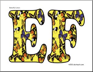 Bulletin Board: Butterfly Theme Letters A-Z (color) | Abcteach