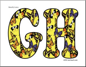 Bulletin Board: Butterfly Theme Letters A-Z (color) | Abcteach