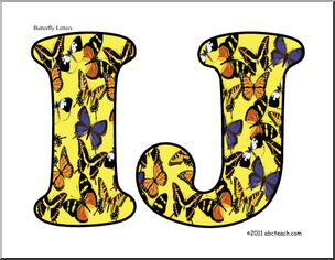 Bulletin Board: Butterfly Theme Letters A-Z (color) | Abcteach