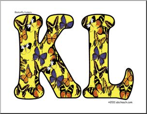 Bulletin Board: Butterfly Theme Letters A-Z (color) | Abcteach