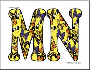 Bulletin Board: Butterfly Theme Letters A-Z (color) | Abcteach