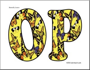 Bulletin Board: Butterfly Theme Letters A-Z (color) | Abcteach